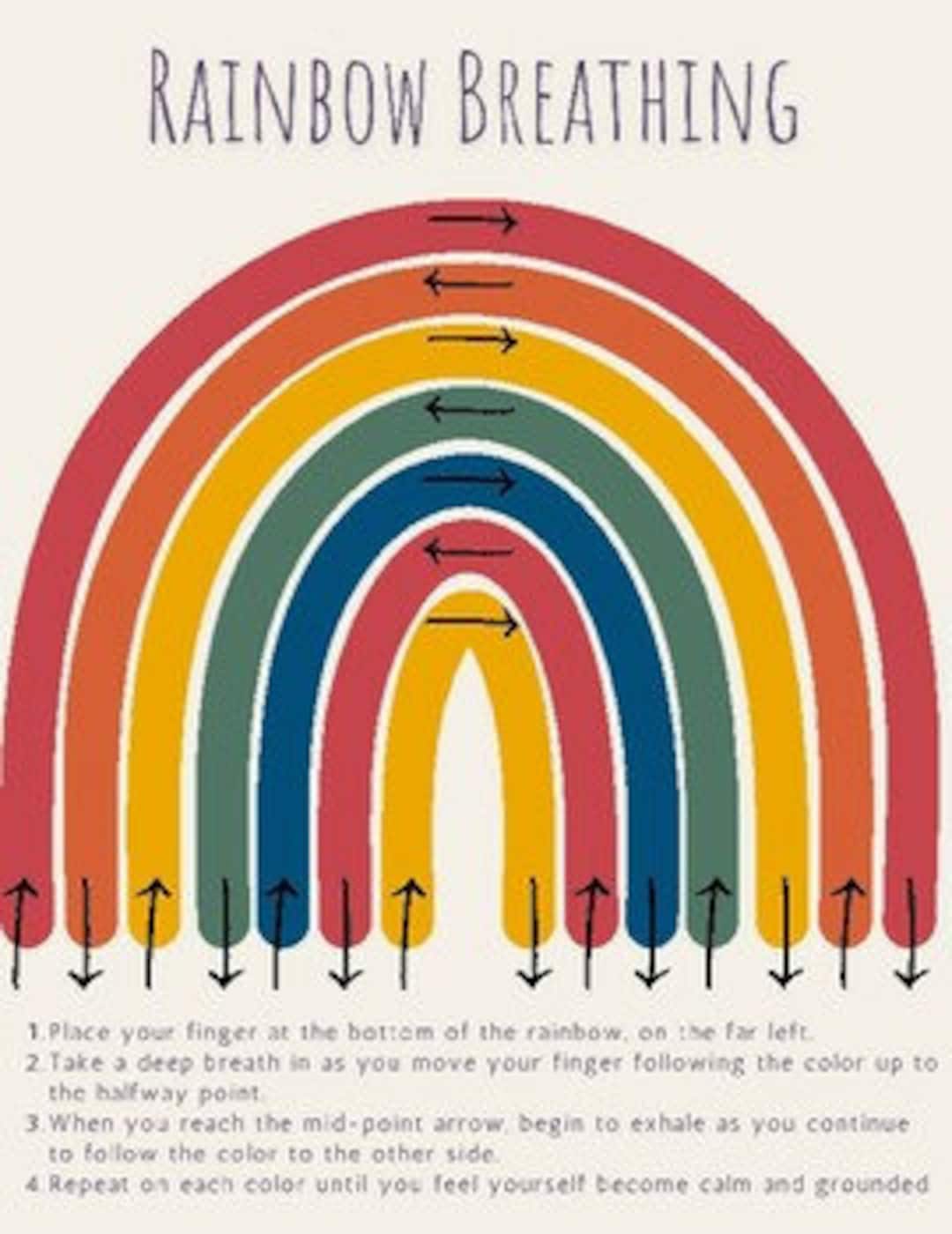 Rainbow Breathing Worksheet - Counseling Handout - Mindfulness - Coping ...