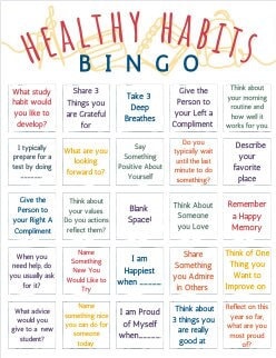 Healthy Habits BINGO - 10 Player - School Counseling Activity ...