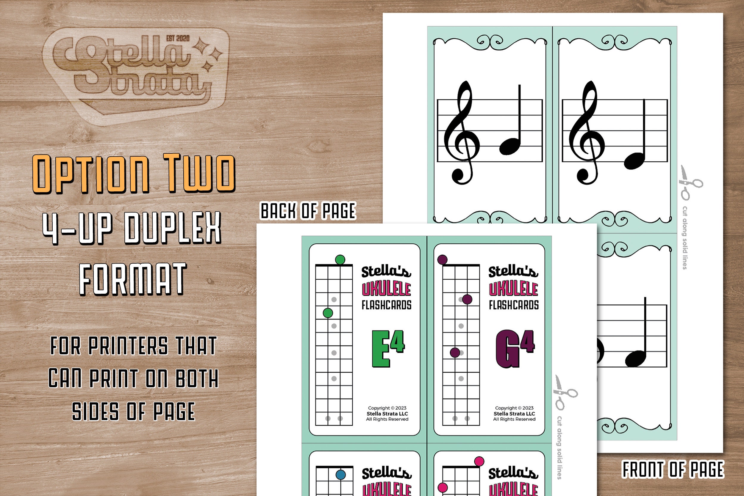 Ukulele Flash Cards Music Notes Deck printable - Etsy