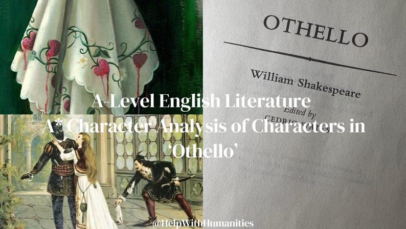 Character Profiles: ‘othello’ - A-level English Literature - Etsy