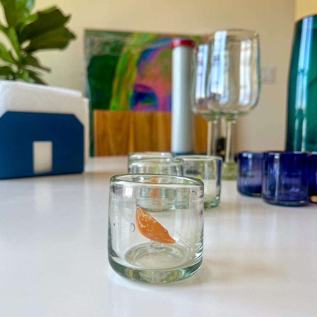 Citrus Slice Shot Glasses | Handblown | Set of 4 - Etsy