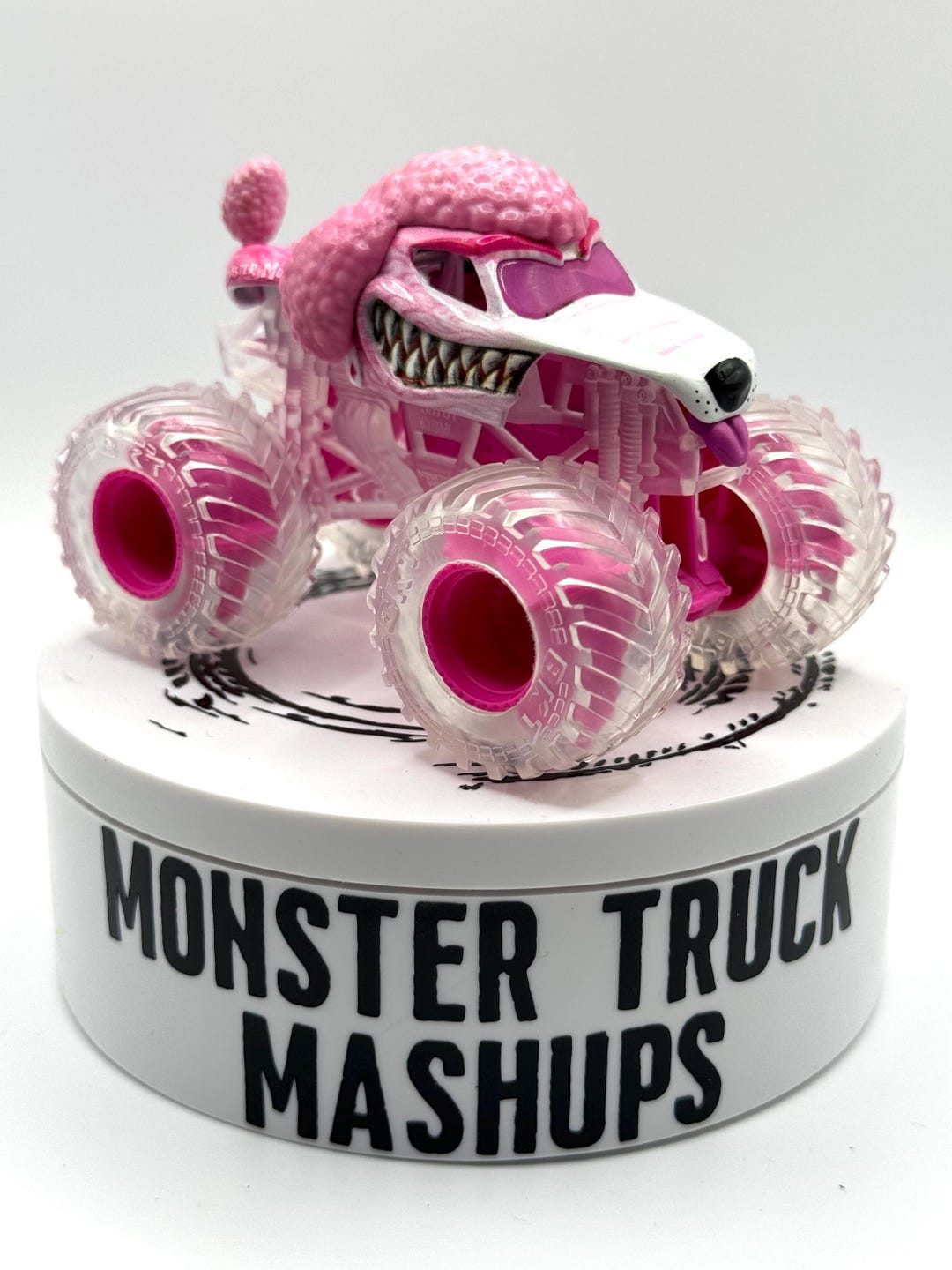 Custom Ghost Monster Mutt Pink Poodle Monster Jam Monster Truck, 1:64 ...