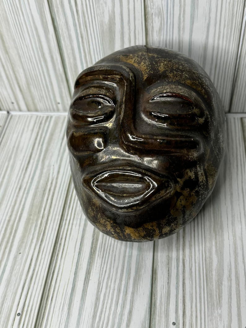 Unique Studio Pottery Paperweight of a Face. Pottery Face Paperweight ...
