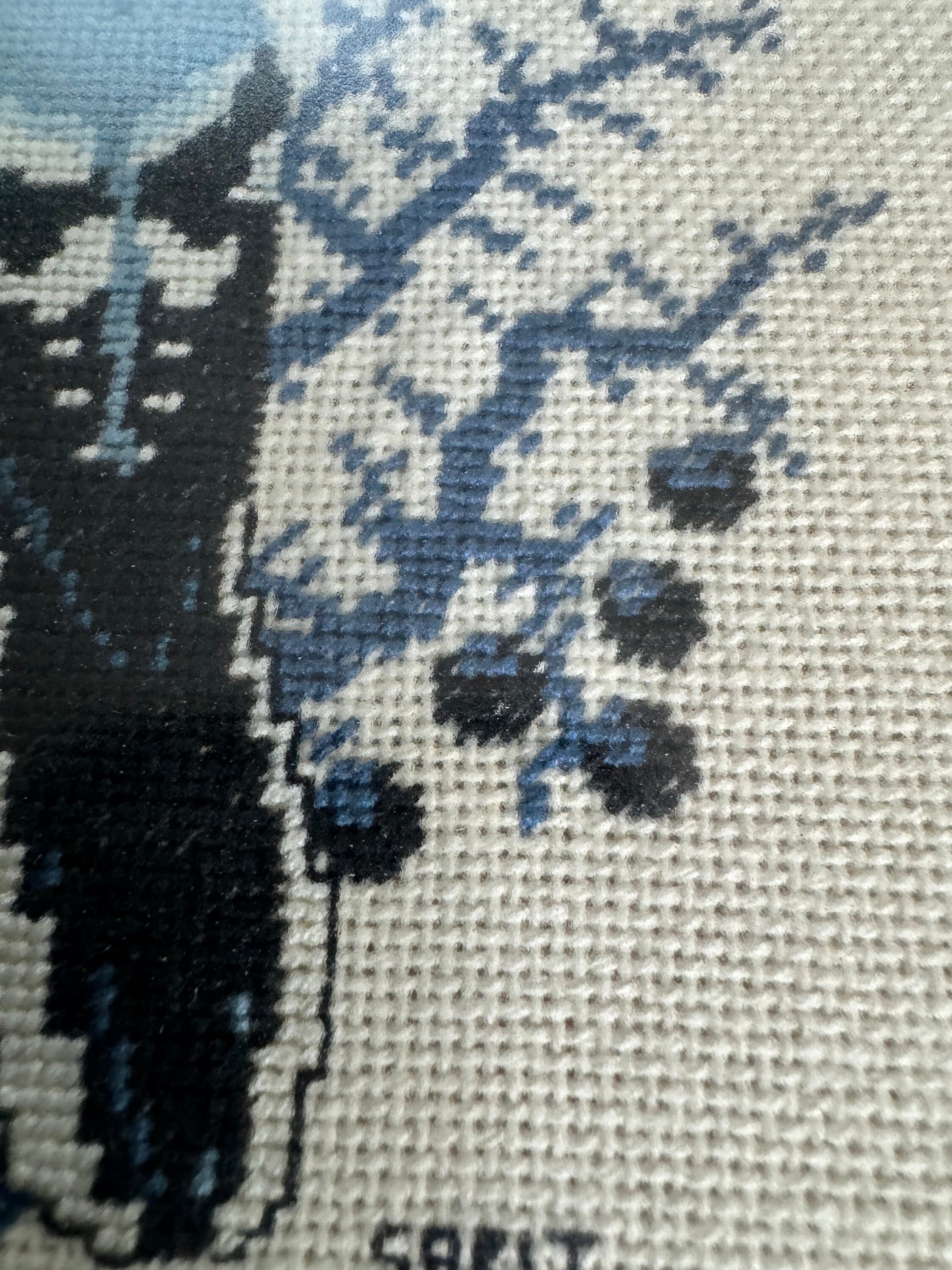 Vintage Blue Bird 1980's Cross Stitch. Framed Blue Bird Cross Stitch ...