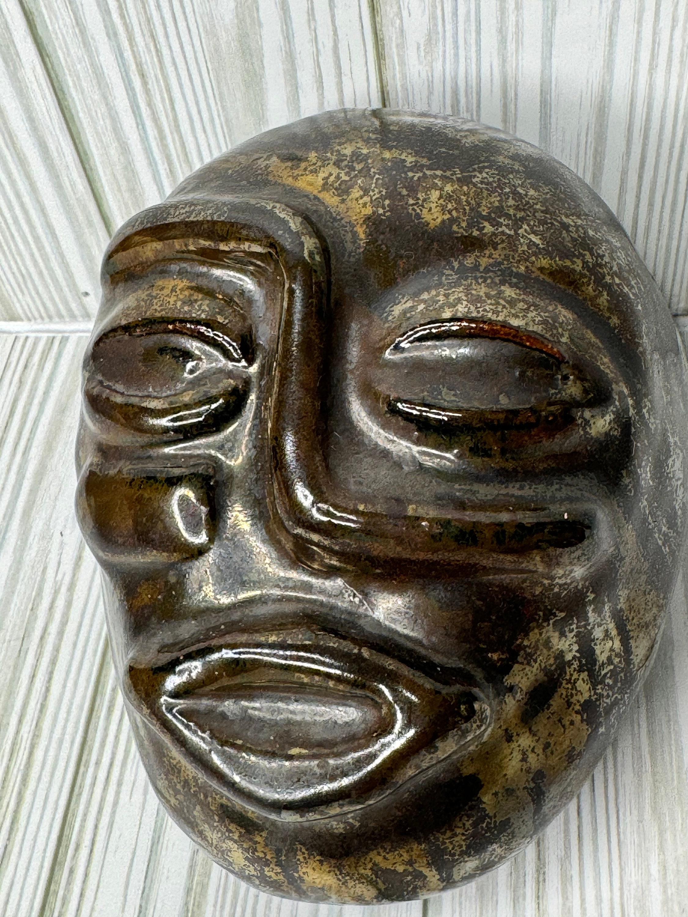 Unique Studio Pottery Paperweight of a Face. Pottery Face Paperweight ...