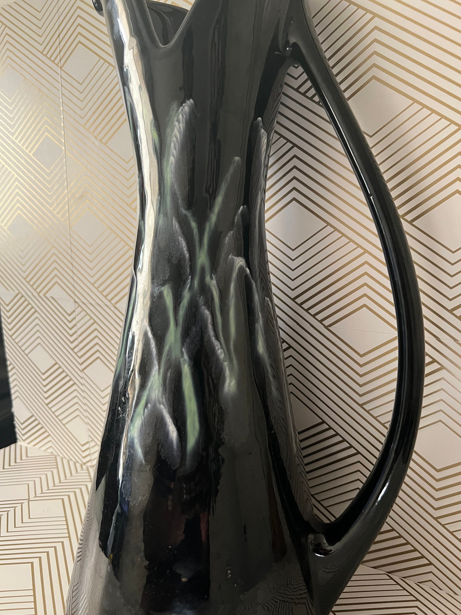 Vintage MCM Large Royal Haeger Black & Drip Glaze Pitcher - Etsy