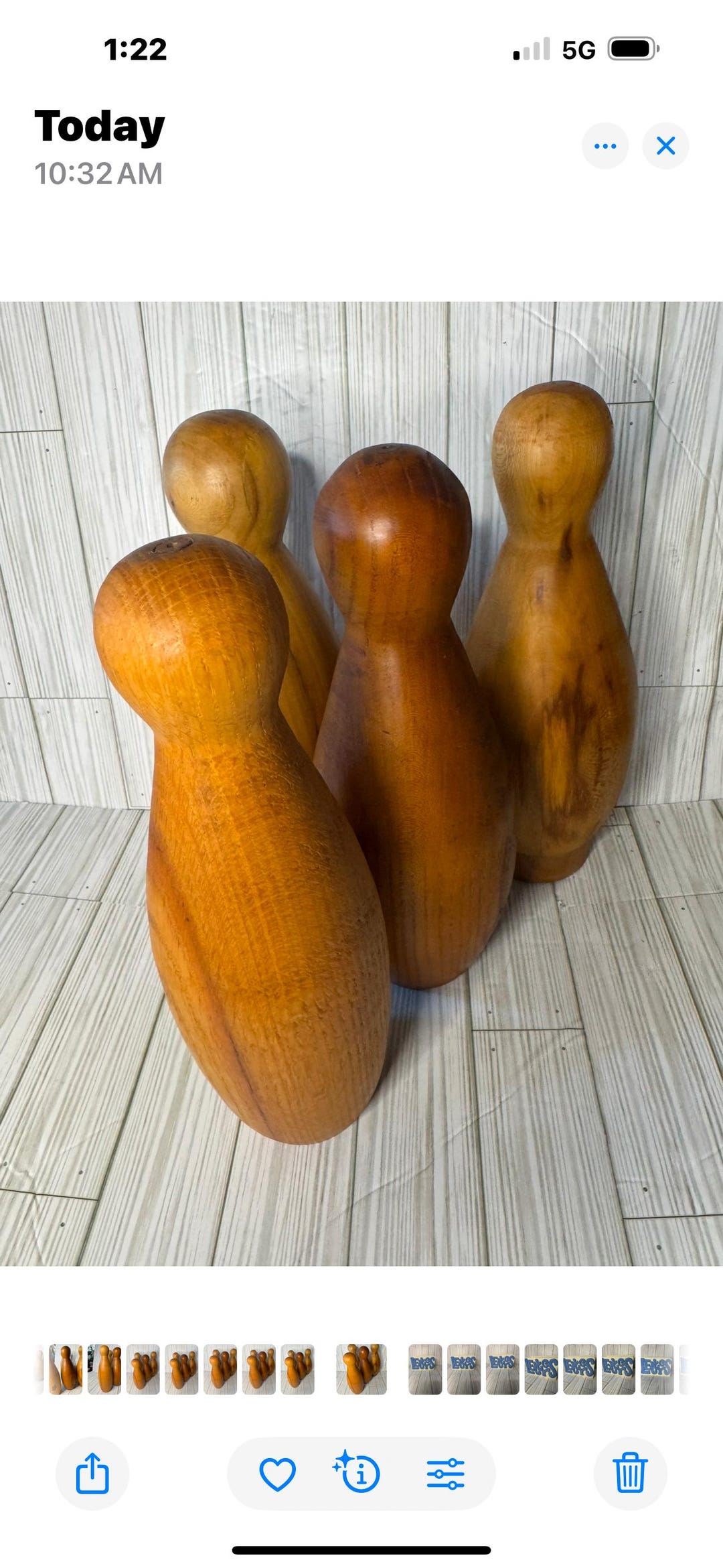 Vintage Wooden Bowling Pin | Rustic Sports Decor, Bookend - Etsy