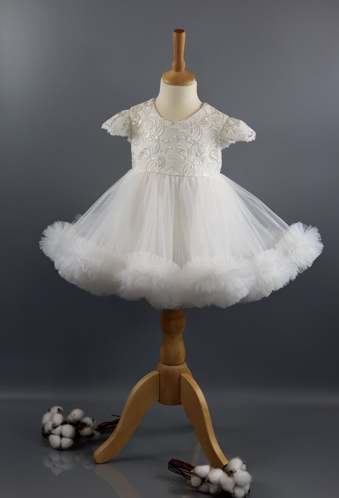 TULLE RUFFLED DRESS - Etsy