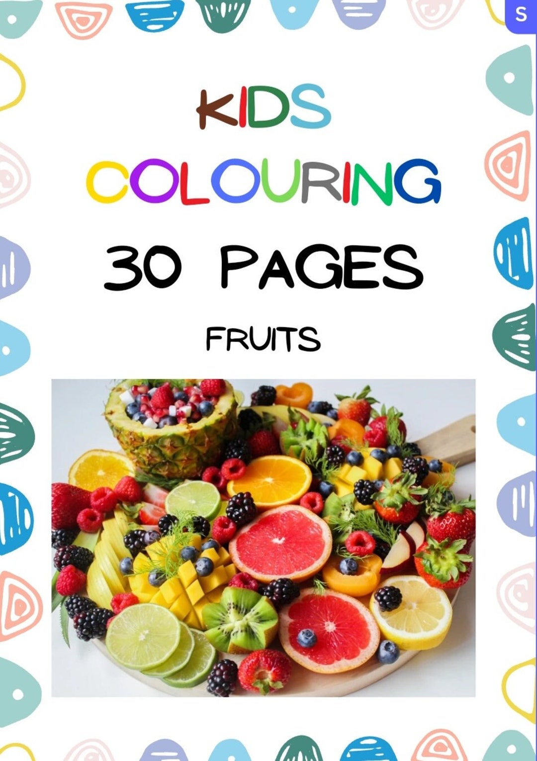 30 Pages Printable Kids Colouring - Fruits - Etsy