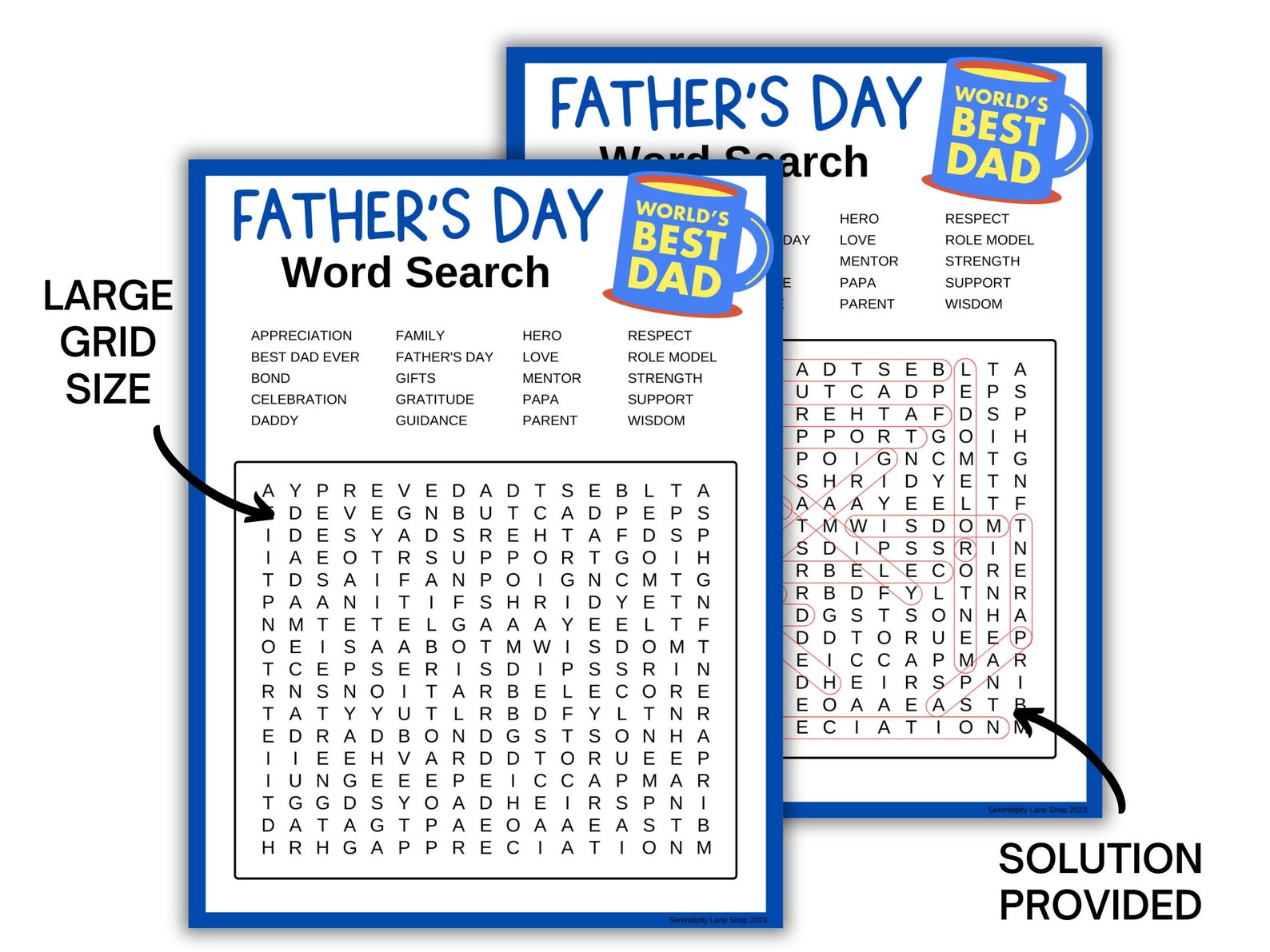 Fathers Day Word Search Printable Game, Fathers Day Activity for Kids ...