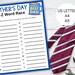 Fathers Day A-Z Word Race Printable Game, Fathers Day Activity for Kids ...