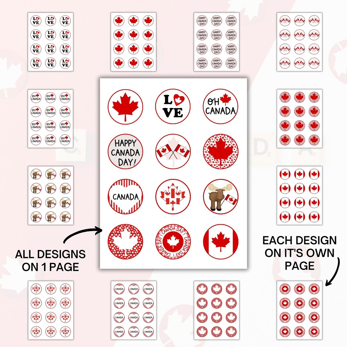 Canada Day Cupcake Topper, Canada Day Party Printable, Printable Party ...