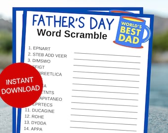 Fathers Day Word Search Printable Game, Fathers Day Activity for Kids ...