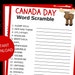 Canada Day Word Scramble Printable Game, Canada Day Activity for Kids ...