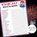 4th of July Word Scramble Printable Game, Independence Day Party Games ...