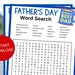 Fathers Day Word Search Printable Game, Fathers Day Activity for Kids ...