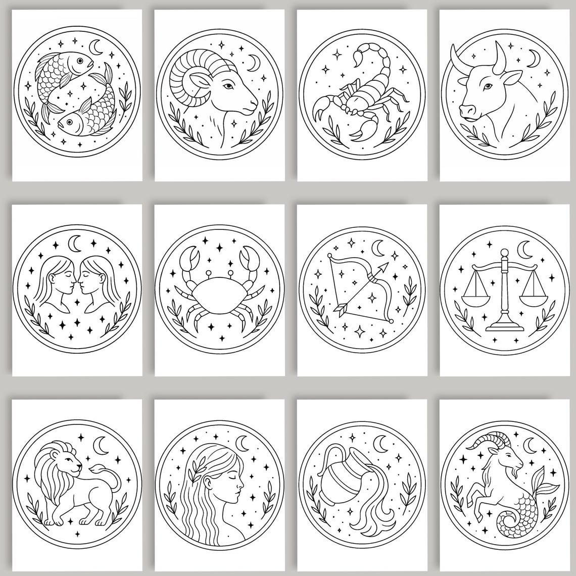 Zodiac Coloring Pages Printable | 24 Astrology Signs & Animals ...