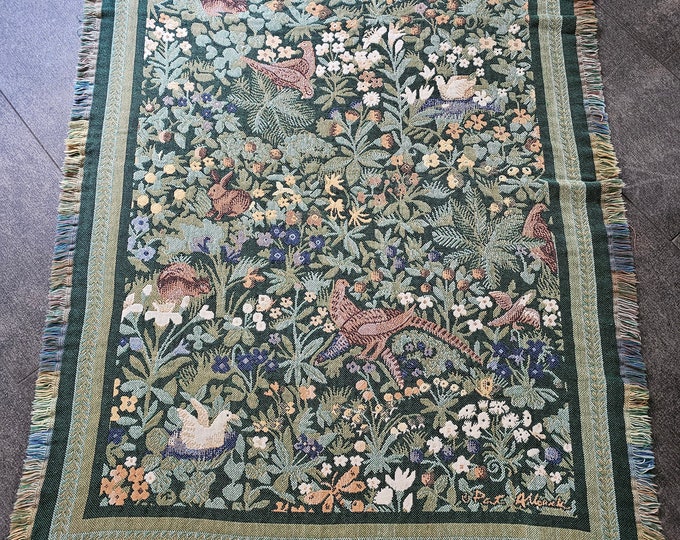 Vintage Goodwin Weavers 100% Cotton Woven Throw Blanket Made in USA ...