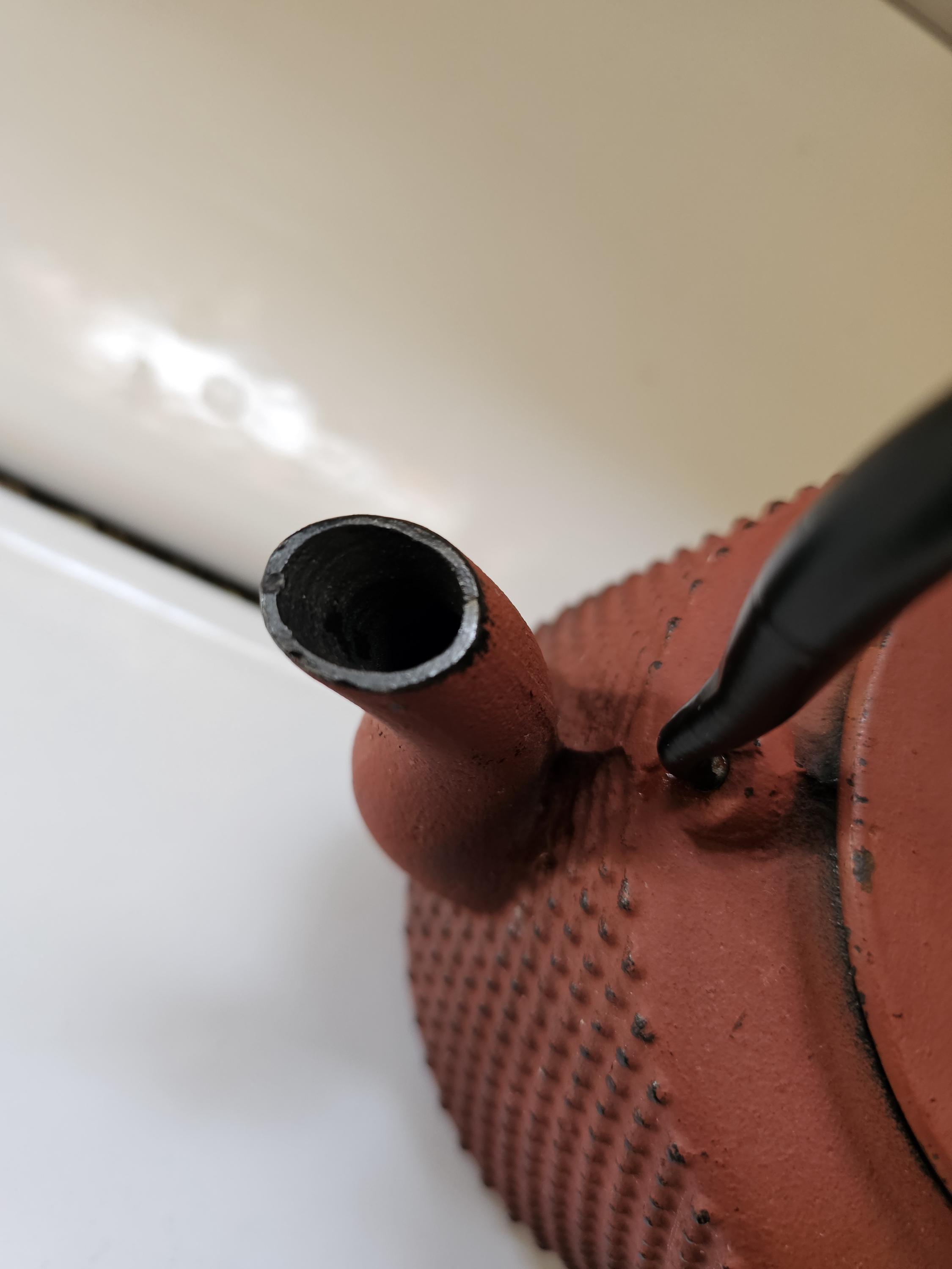 Vintage Japanese Style Red Cast Iron Teapot 2.5 Cup With Enameled ...