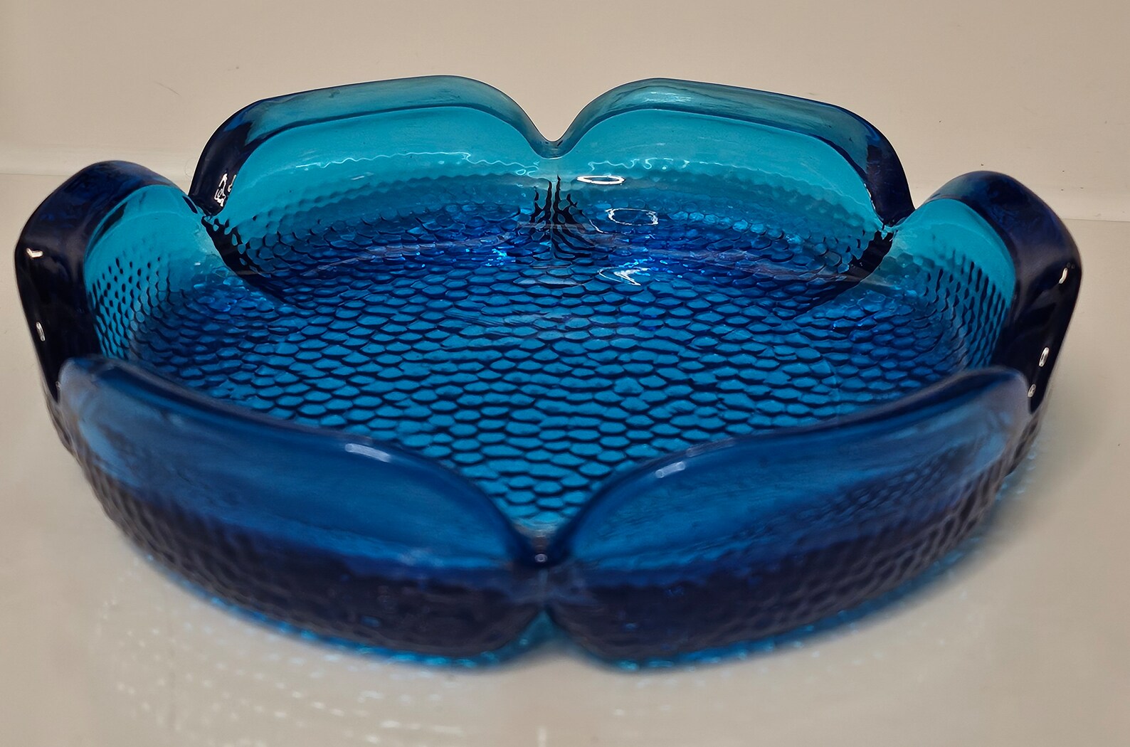 Vintage Blenko Blue Glass Ashtray/large Trinket Dish MCM - Etsy