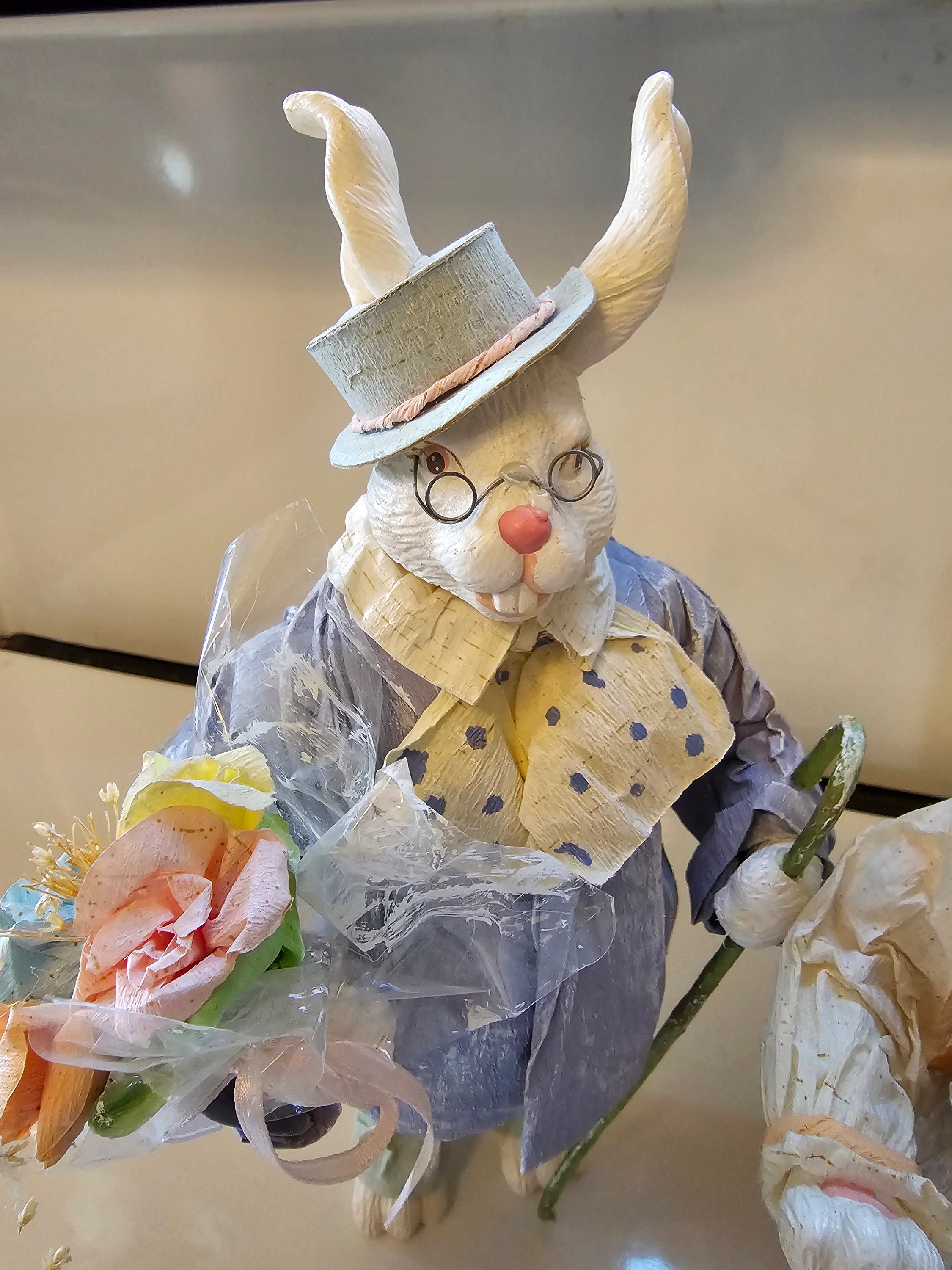 10 Paper Mache Easter Bunny Rabbits Set of 2 Mr. & Mrs. Easter Bunny ...