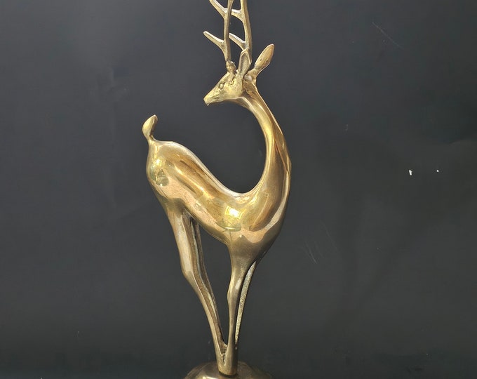 Vintage Mcm/art Deco Brass Deer Figurine - Etsy