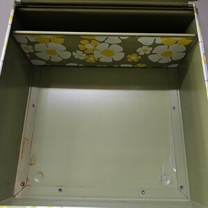 Rare Vintage Metal Storage Box Avacado Green With Yellow and White ...