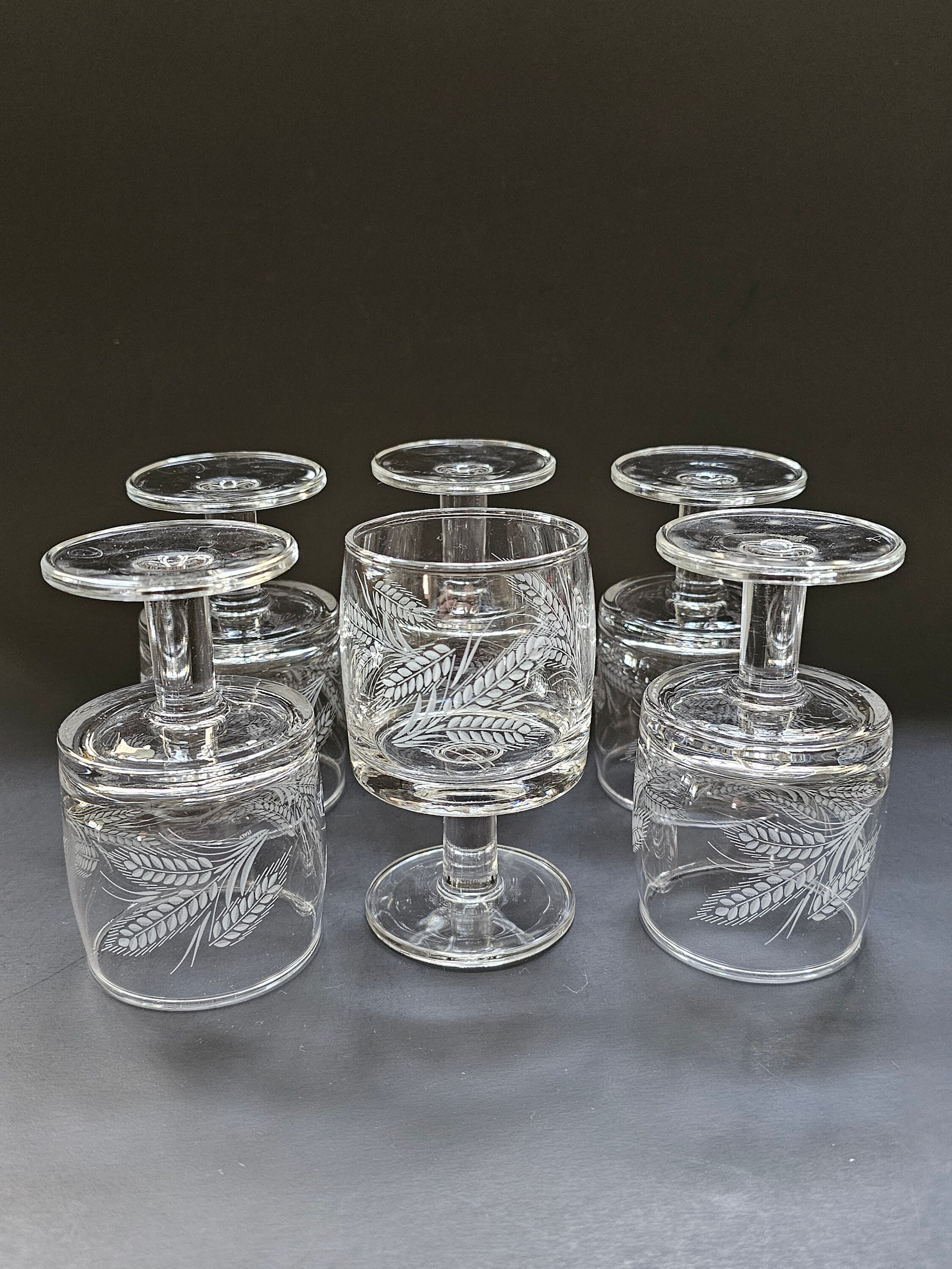 Etched Wheat Cordial Glasses Made in Italy 6 Oz MCM - Etsy