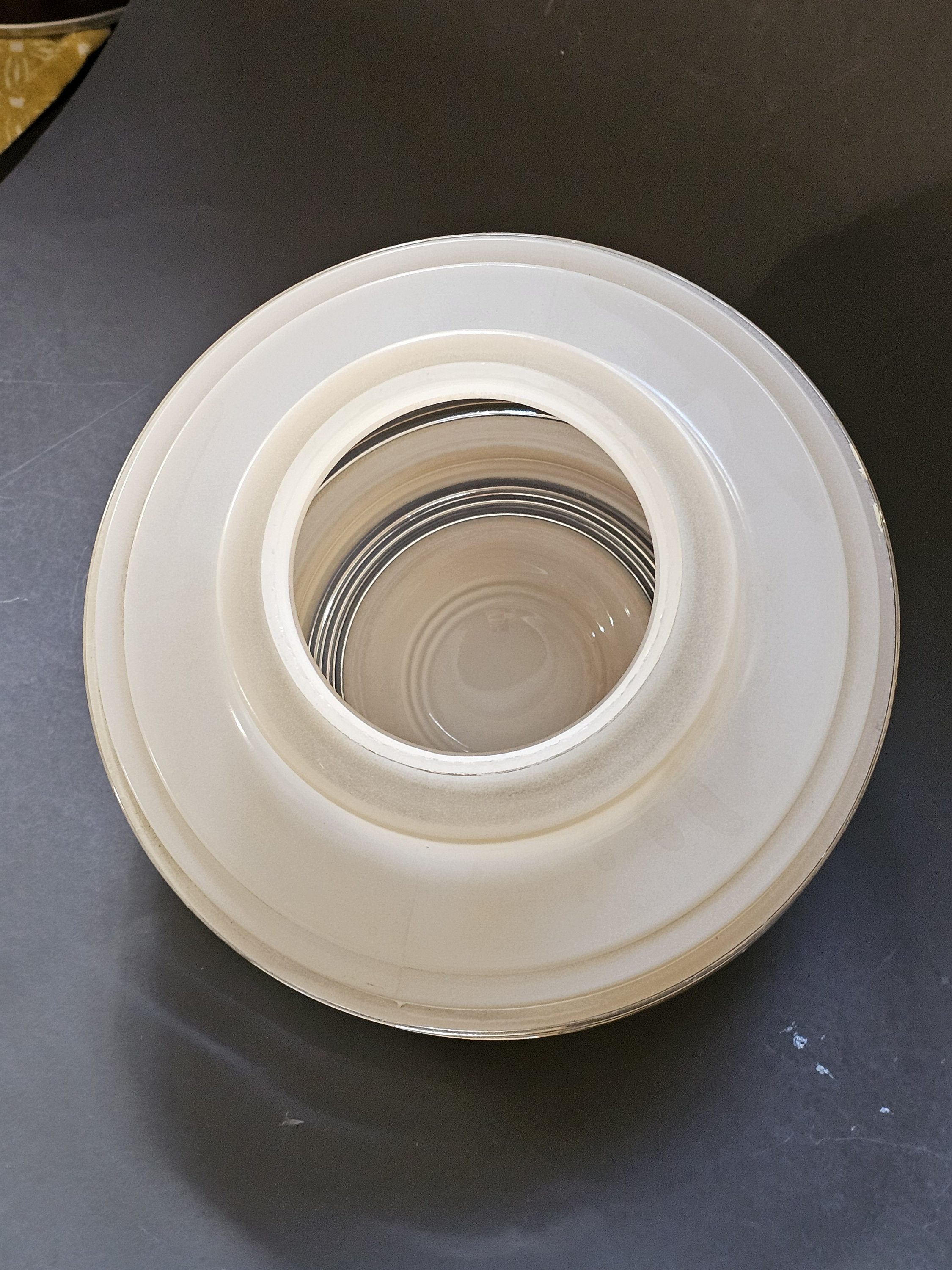 Vintage Art Deco bullseye Flush Mount Ceiling Light Fixture Clear and ...