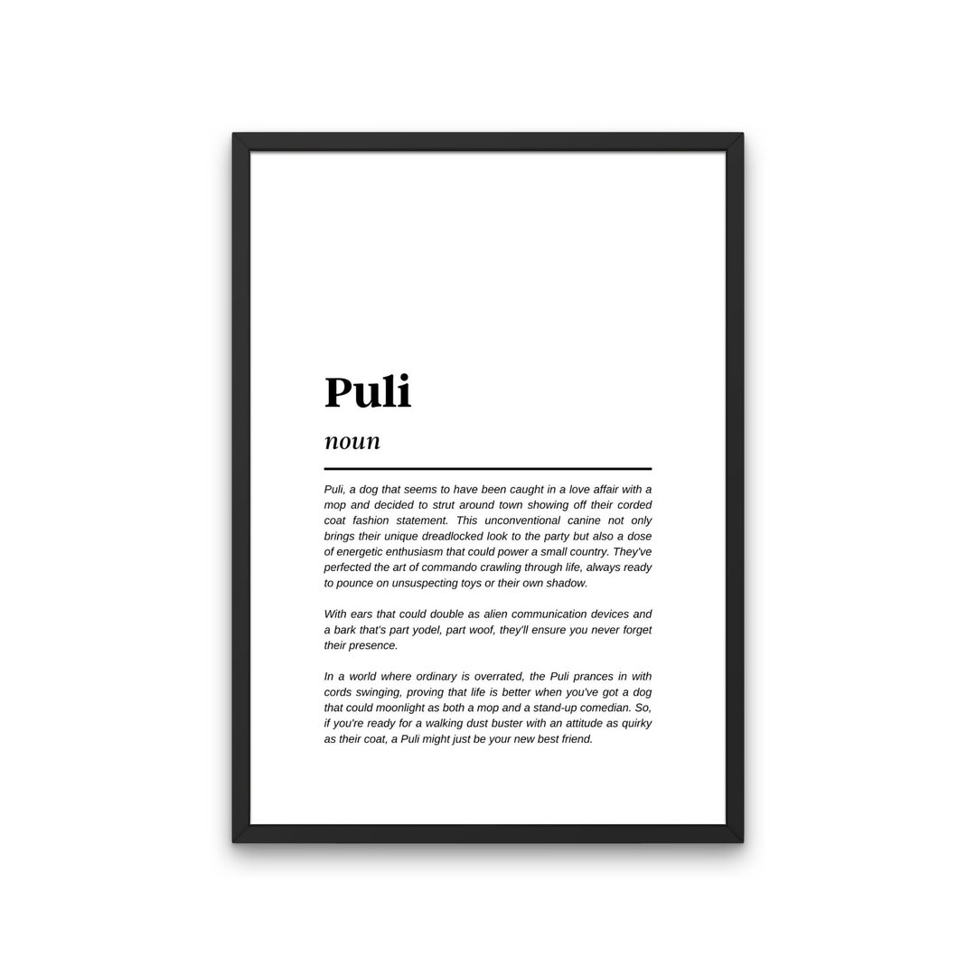 Puli, Puli Funny Definition Print, Puli Dog, Puli Gift, Puli Mom ...