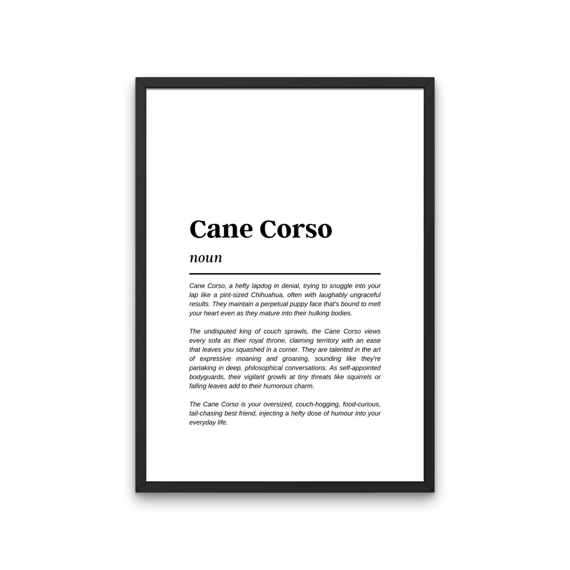 Cane Corso, Cane Corso Funny Definition Print, Cane Corso Dog, Italian ...