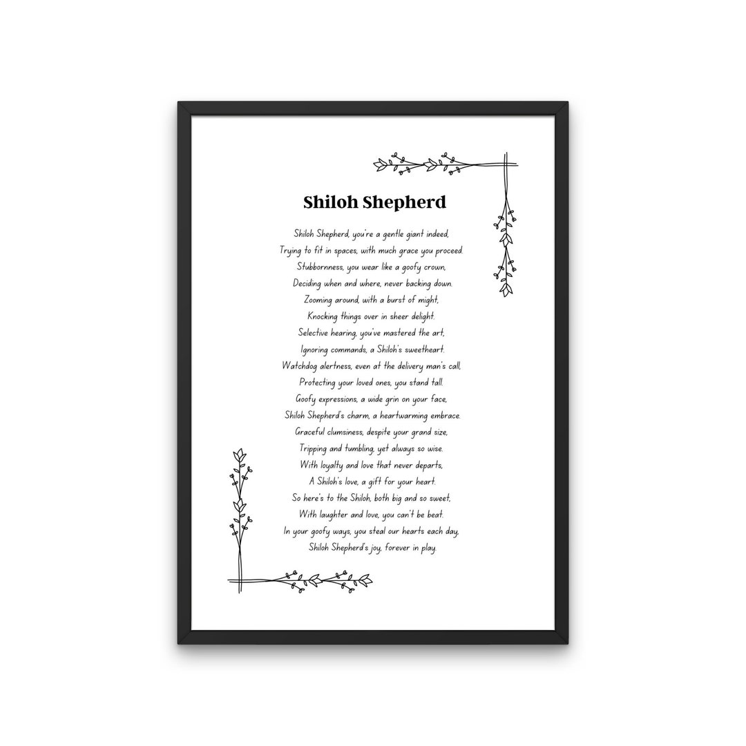 Shiloh Shepherd, Shiloh Shepherd Funny Poem Print, Shiloh, Shiloh ...