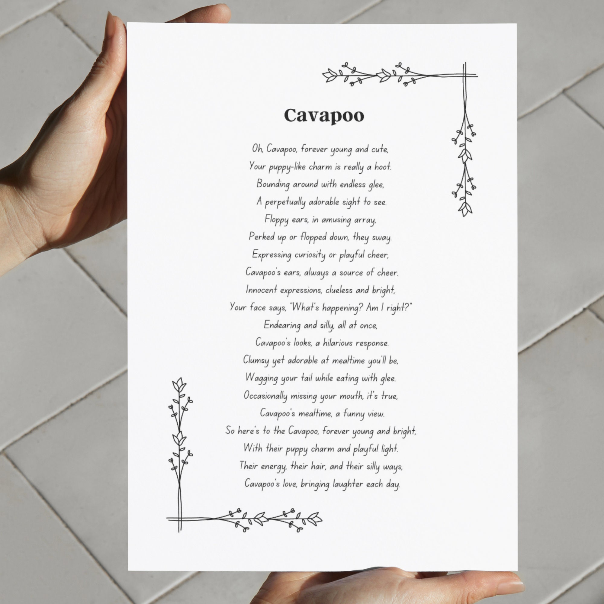 Cavapoo Cavapoo Funny Poem Print Dog Mom Gift Gift for Dog - Etsy