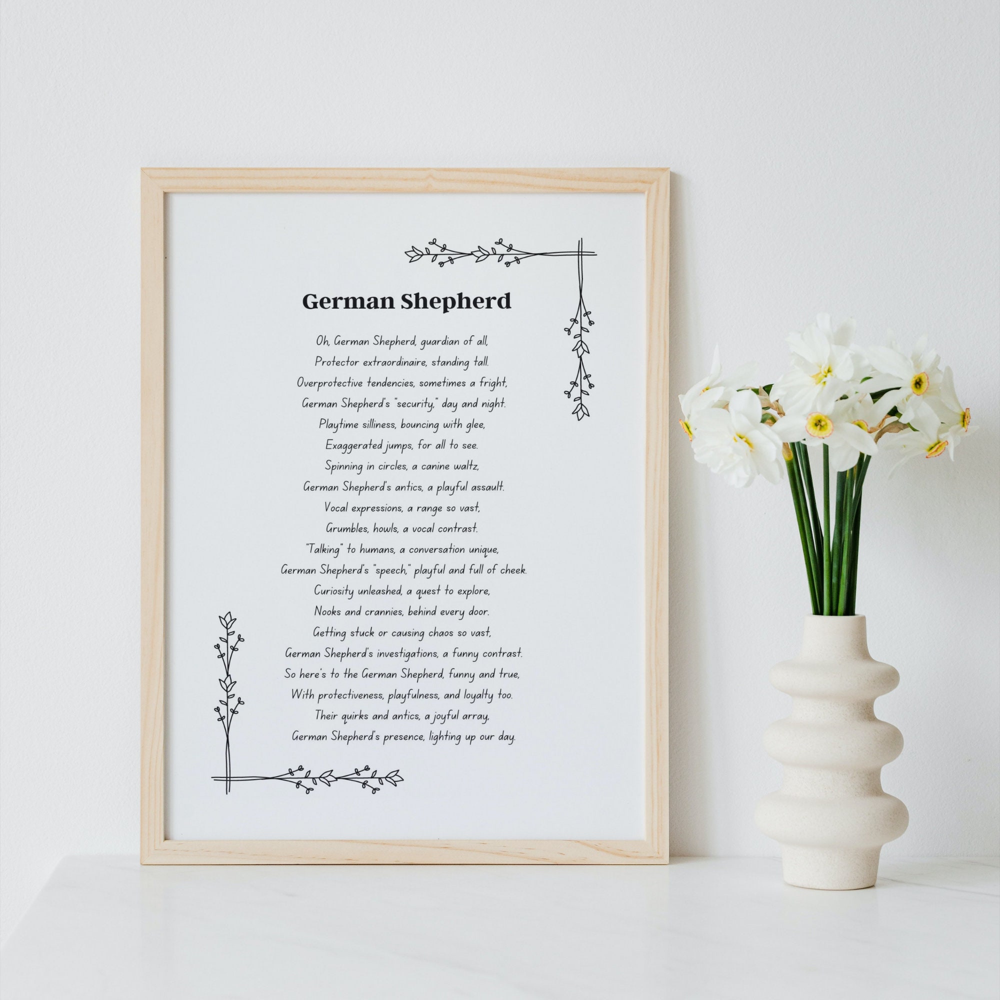 German Shepherd, German Shepherd Funny Poem Print, German Shepherd Dog ...