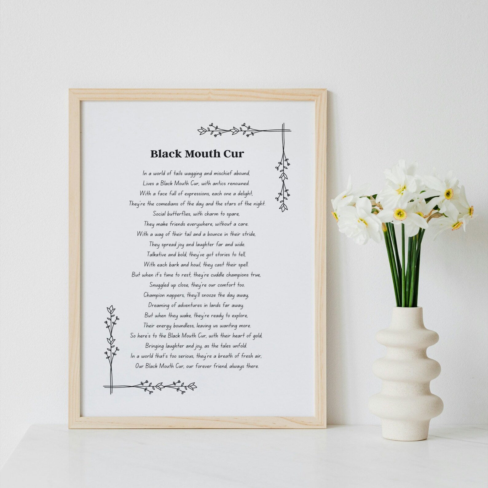 Black Mouth Cur, Black Mouth Cur Funny Poem Print, Black Mouth Cur Dog ...