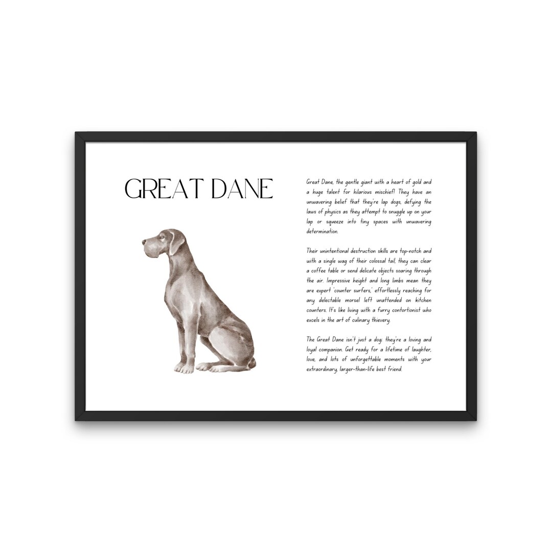 Great Dane, Great Dane Funny Definition Print, Digital Download, Great ...