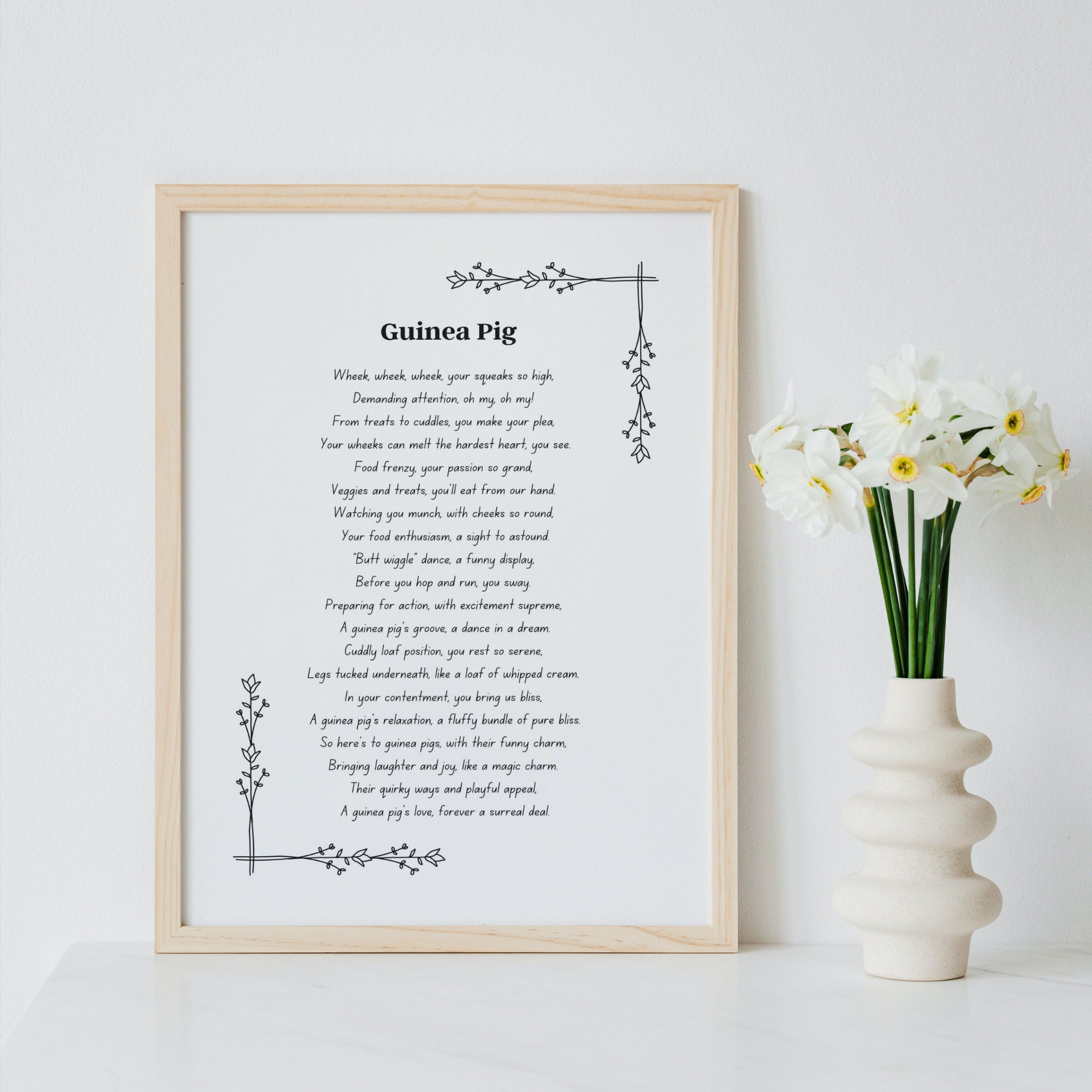 Guinea Pig, Guinea Pig Funny Poem Print, Digital Download, Guinea Pigs, Cute Guinea Pig, Guinea ...