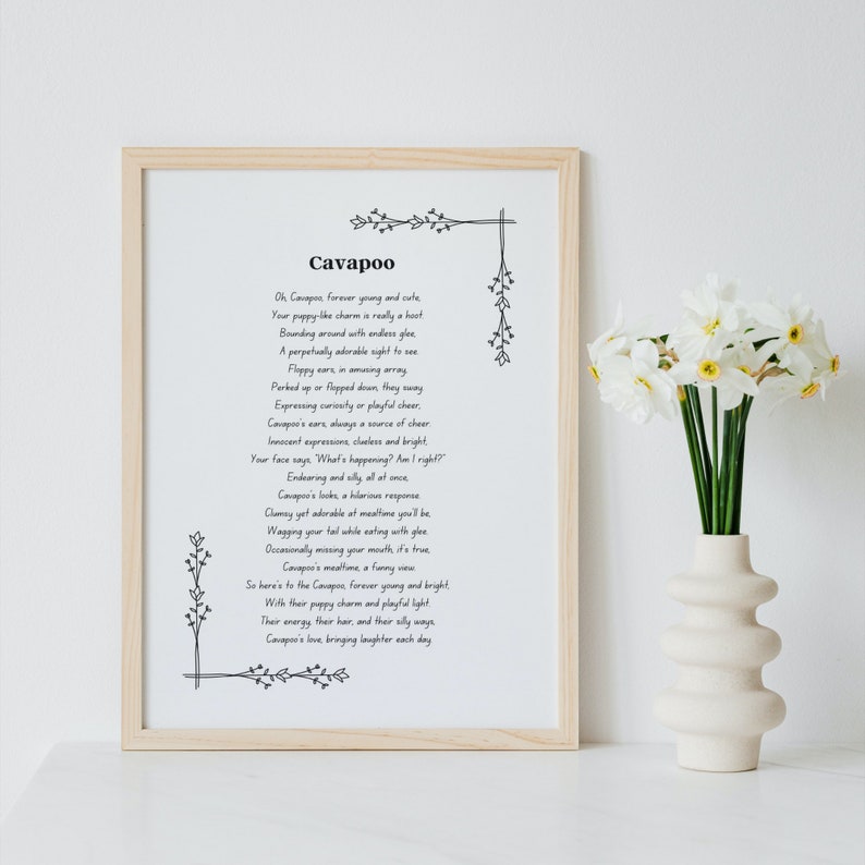Cavapoo Cavapoo Funny Poem Print Dog Mom Gift Gift for Dog - Etsy