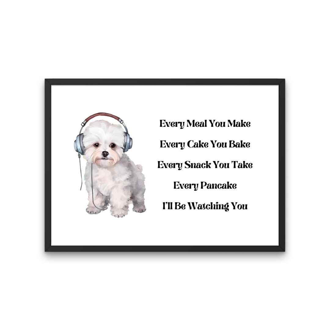 Bichon Frise Watching You Print, Funny Dog Print, Dog Dad Gift, Dog Mom ...