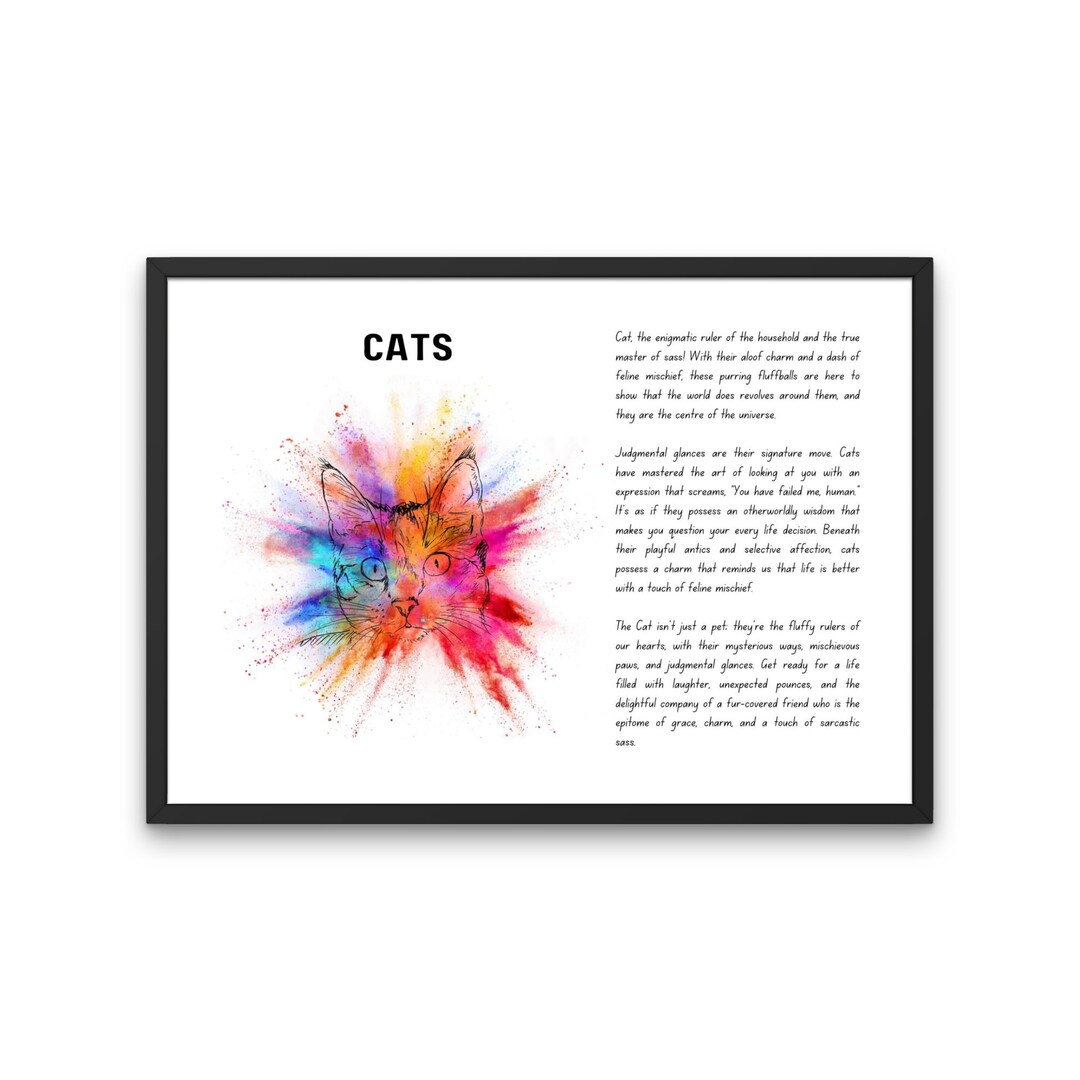 Cat, Cat Funny Definition Print, Gift for Cat Lovers, Gift for Cat ...
