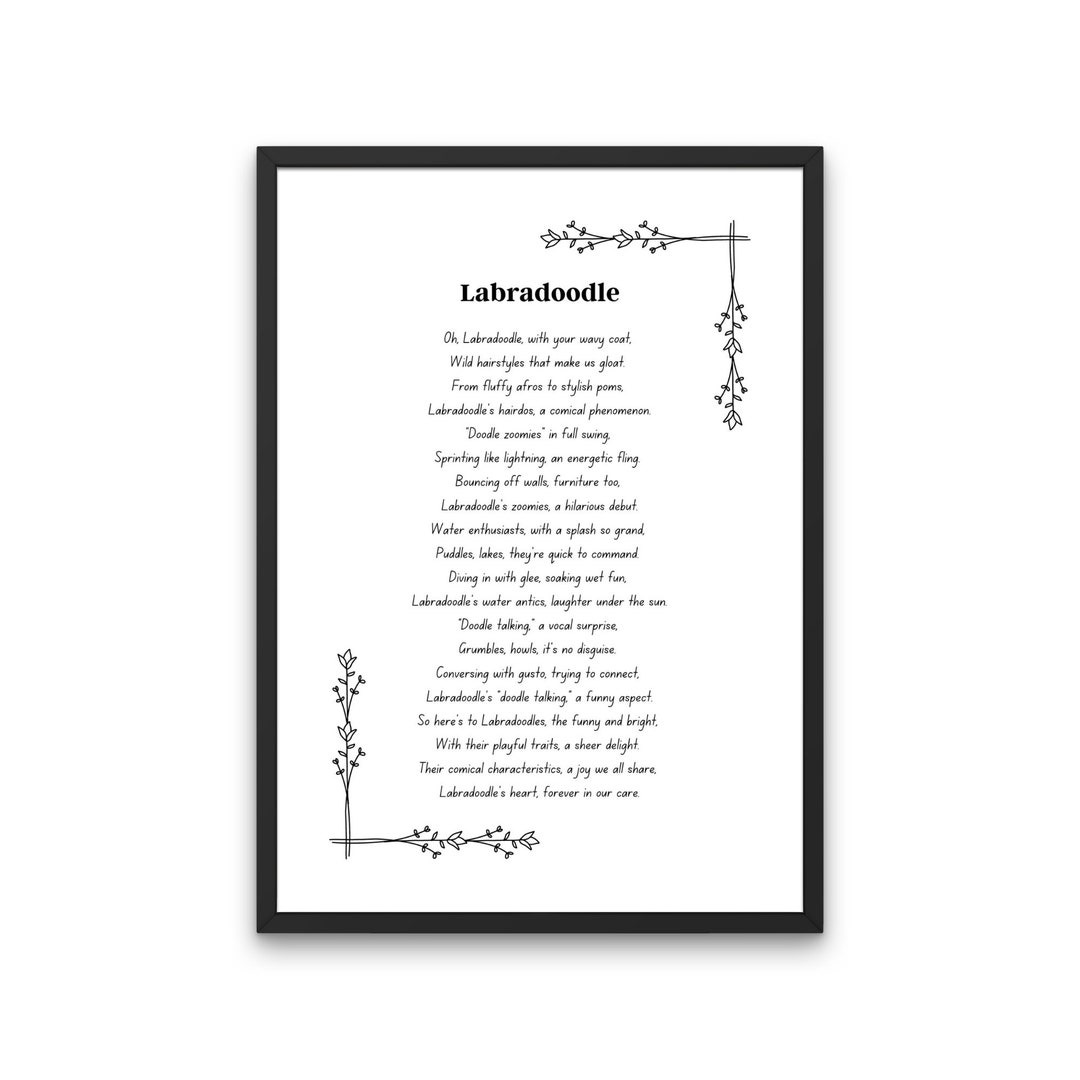 Labradoodle, Labradoodle Funny Poem Print, Labradoodles, Labradoodle ...