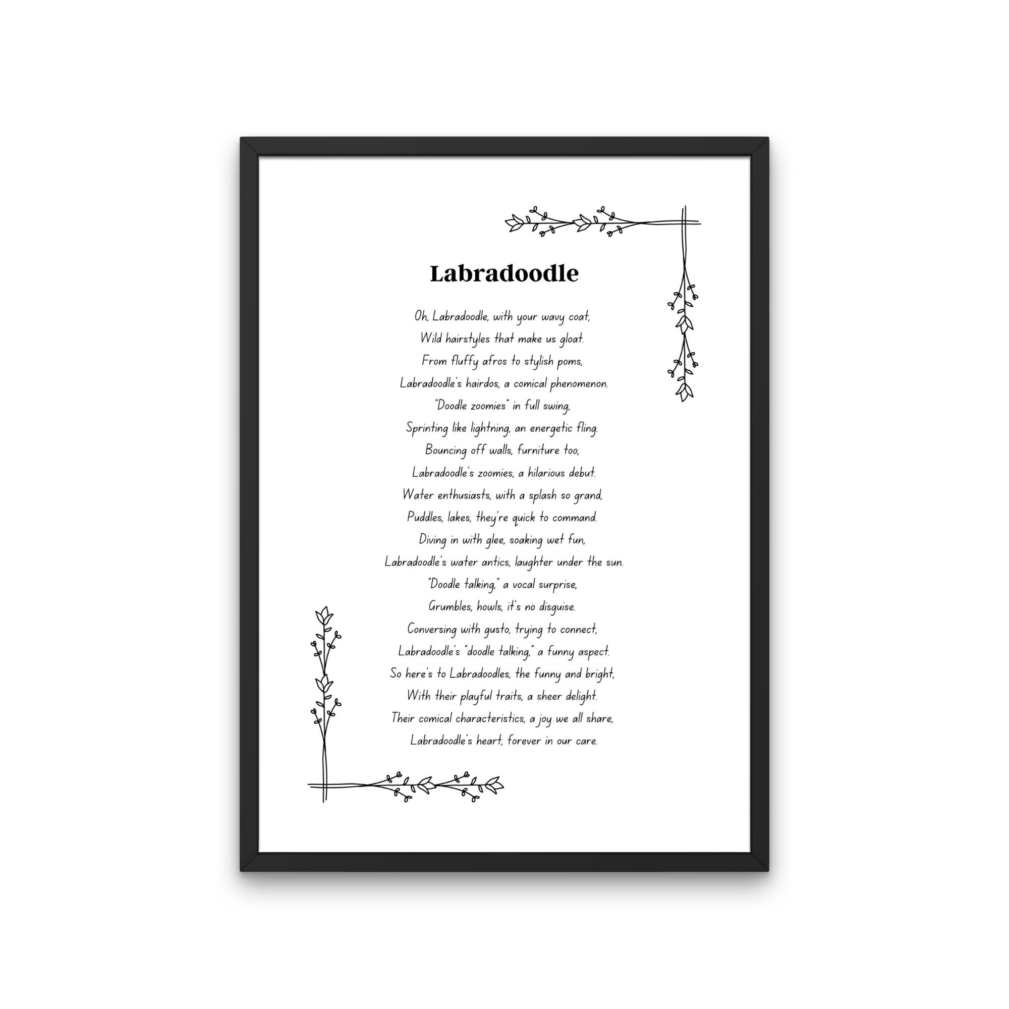 Labradoodle, Labradoodle Funny Poem Print, Labradoodles, Labradoodle ...