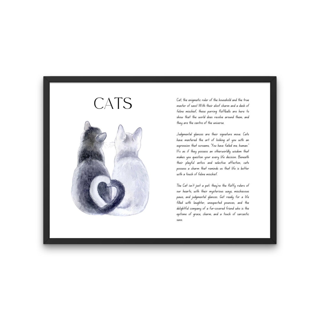 Cat, Cat Funny Definition Print, Gift for Cat Lovers, Gift for Cat ...