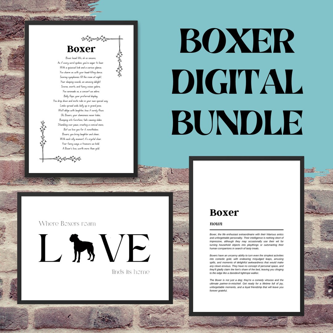 Boxer Dog, Boxer Digital Download Bundle, Boxer Dog Gift, Boxer Dog Mom ...
