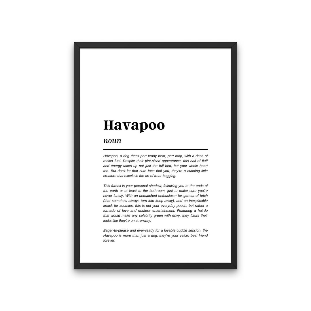 Havapoo, Havapoo Funny Definition Print, Havapoo Dog, Havapoo Gift ...
