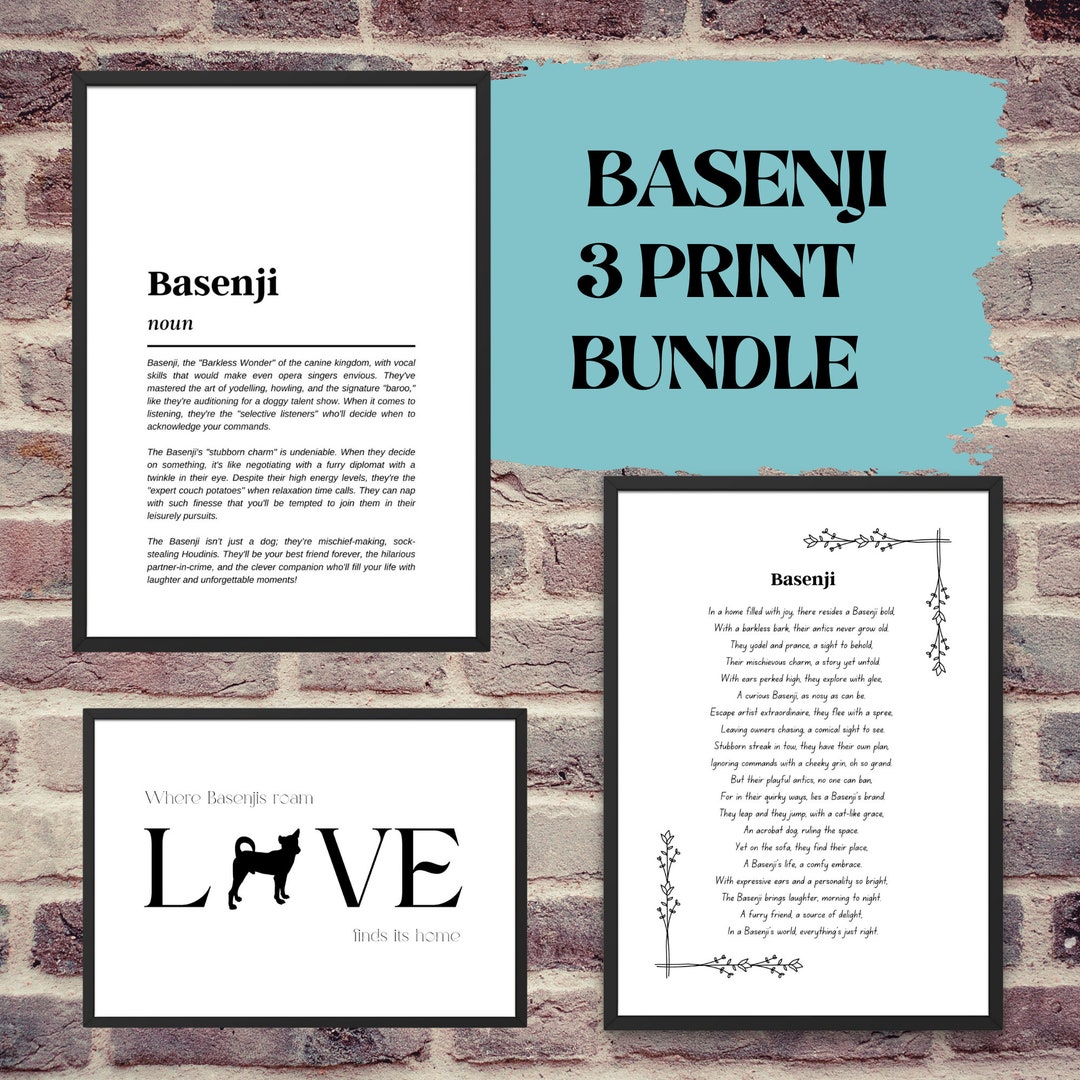 Basenji, Basenji Funny 3 Print Bundle, Basenji Mom, Basenji Dog ...