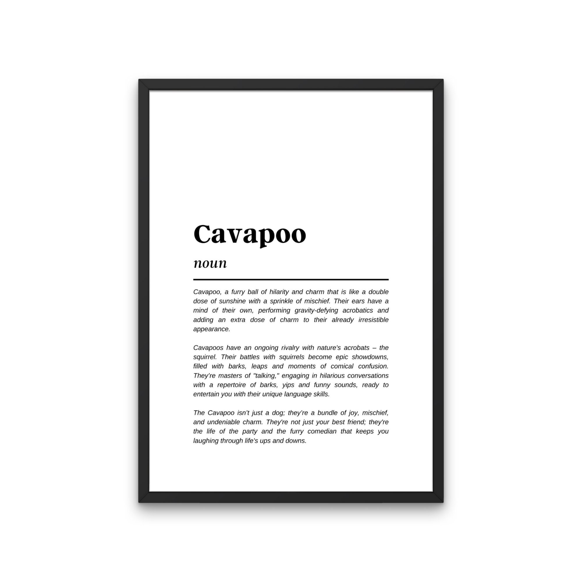 Cavapoo, Cavapoo Funny Definition Print, Dog Mom Gift, Gift for Dog ...