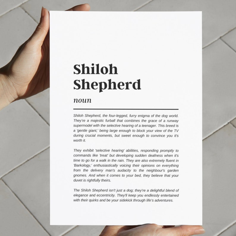 Shiloh Shepherd, Shiloh Shepherd Funny Definition Print, Shiloh, Shiloh ...