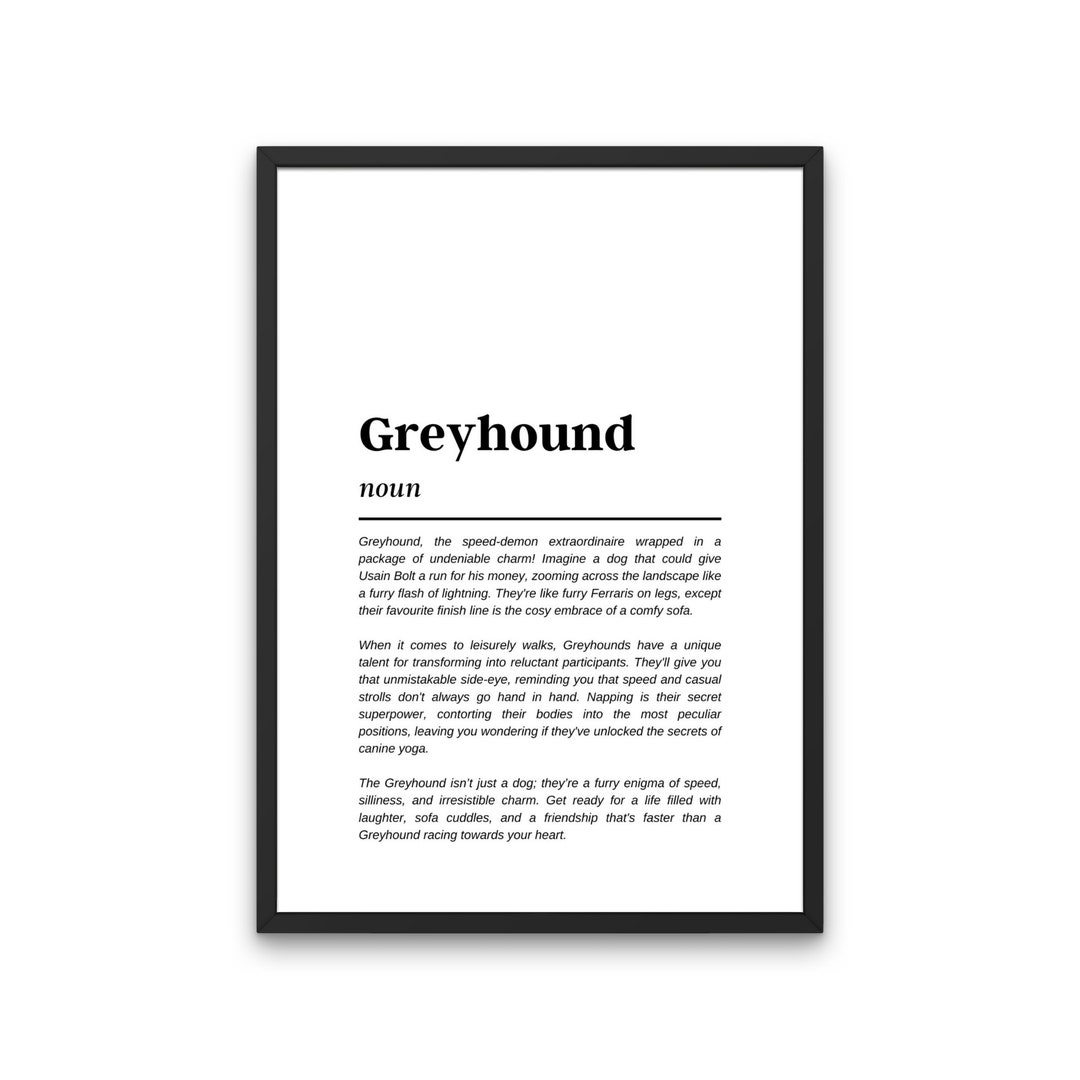 Greyhound, Greyhound Funny Definition Print, Greyhound Gift, Greyhound ...