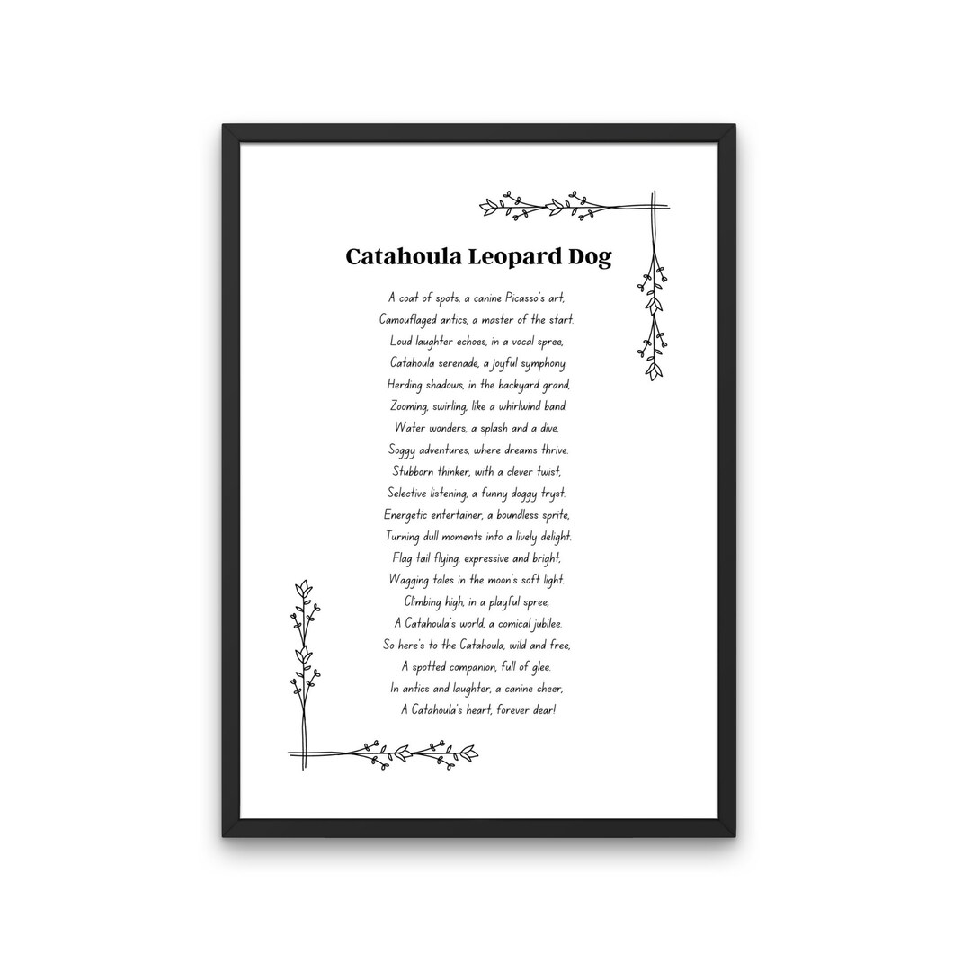 Catahoula, Catahoula Leopard Funny Poem Print, Catahoula Leopard ...